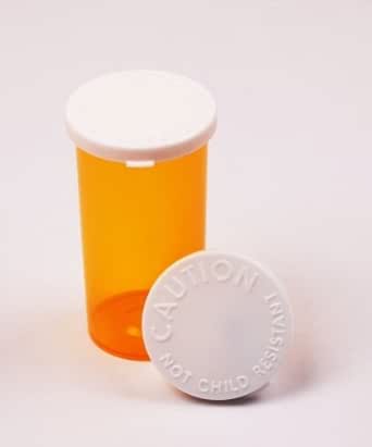 Pharmacy Vials Snap Cap - Flip Top Cap - Amber - 40 dram - 190 pcs ...
