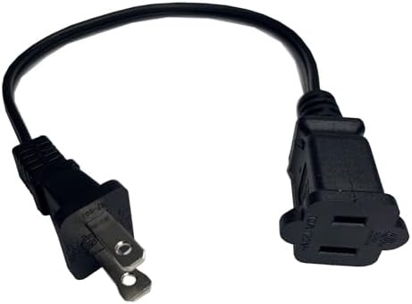 Amazon.com: Short Extension Cord 1 FT, 1 Foot Polarized US 2 Prong Male ...