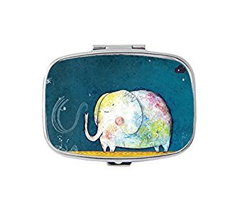 Geometric Elephant Rectangular Pill Box/Pill case-• 2 Compartments for ...
