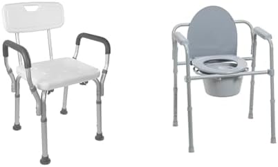Amazon.com: Vaunn Shower Chair Bath Seat with Padded Arms, Removable ...