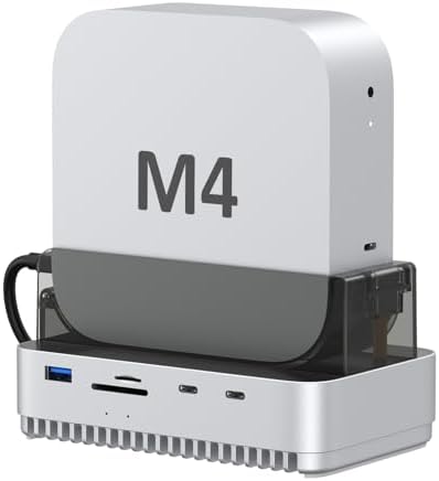 Amazon.com: Gewokliy Mac mini M4 2024 Dock Stand, 40Gbps USB4 M.2 NVMe SSD Enclosure, Compatible ...