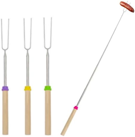 HRLORK 4 Pack Marshmallow Toasting Forks Marshmallow Toasting Kit ...