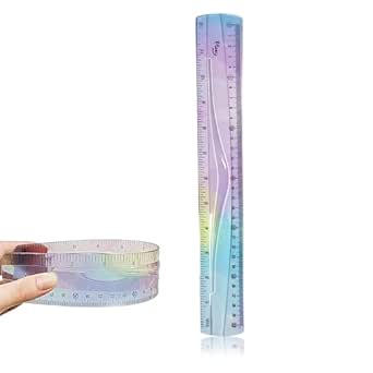 Flexible Plastic Ruler 30cm, Clear Foldable Ruler for School and Office ...