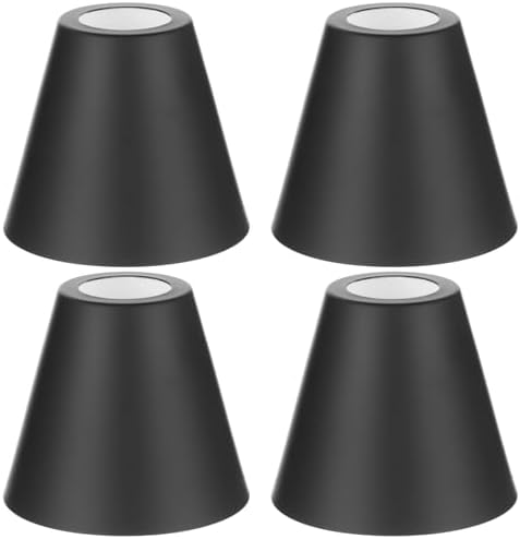4 Pcs Barrel Metal Lampshades, Black Iron Cone Lamp Shades, Industrial ...