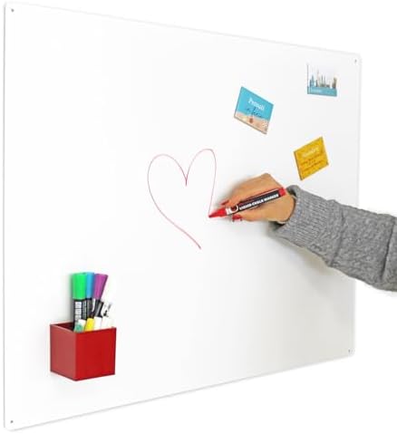 KalaMitica - Magnetic Chalkboard for Wall - White Steel Chalk Board ...