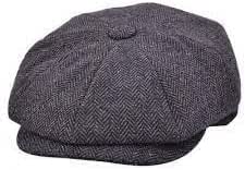 CB4 Accessories Black Grey Herringbone Newsboy 8 Panel Baker Boy Tweed ...