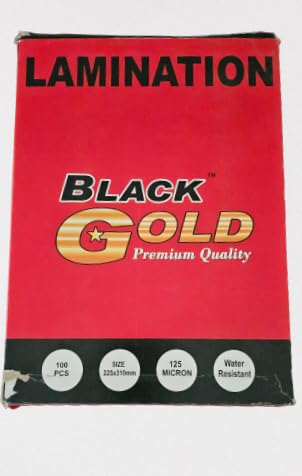 Black Gold Lamination Pouches 225 X 310 mm (A4 Size) - 125 Microns 100 ...