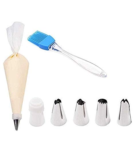 Buy Vroxy Cake Decorating Nozzles Set of 6 Pcs with Spatula and Brush ...