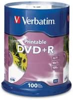 Amazon.com: Verbatim White Inkjet Printable DVD+R : Electronics