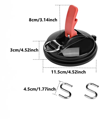 3pcs Powerful Car Suction Cup with 6 S-shaped Hooks Suction Cup Set for ...