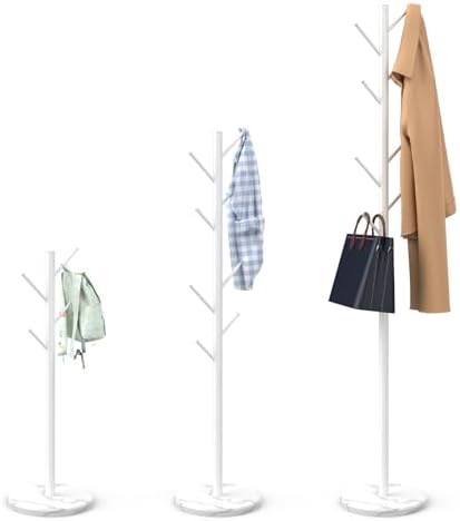 Heavy Duty Coat Rack with Natural Marble Base, Freestanding Metal Coat ...