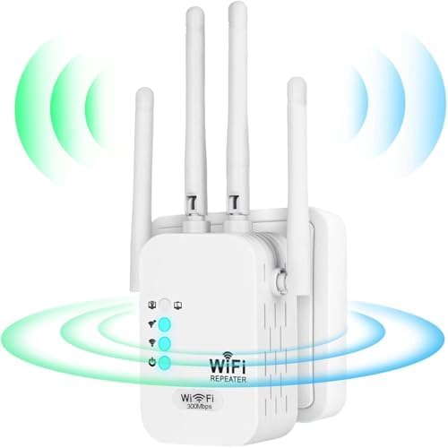 Amazon.com: WiFi Repeater,Powerful WiFi Signal Amplifier,4 Antennas,2 ...