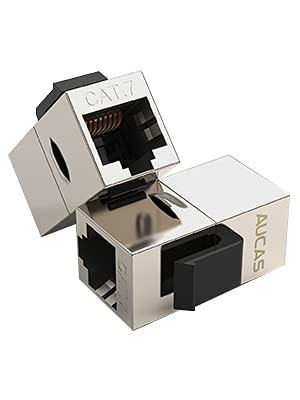 Amazon.com: AUCAS Cat7 Keystone Coupler Jack Wall Plate, RJ45 Modular ...