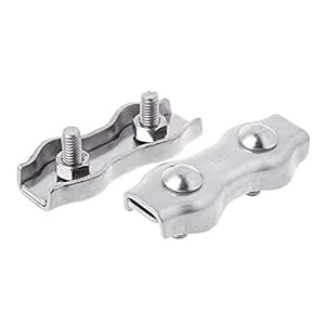 2pcs Stainless Steel Wire Rope Clips Double Grips Cable Clamps for ...