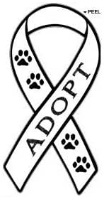Amazon.com - Adopt - Pet Adoption Awareness Ribbon - White - Window ...