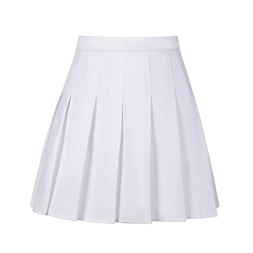 White Pleated Skirt for Teen Girls School Uniform Skorts with Shorts ...