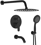 HomGoo Shower System with Tub Spout, Wall Mounted Shower Faucet Set for ...