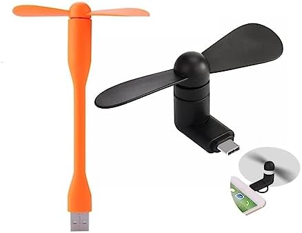BLAXSTOC B-23 Mini Type-C Fan & Portable Mini USB Dragon Fan with 2 ...