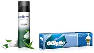 Gillette Pre Shave foam | Neem | 196 gm & Gillette Sensitive Pre Shave ...
