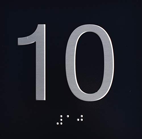 10TH Floor Elevator Jamb Plate Sign with Braille and Raised Number ...