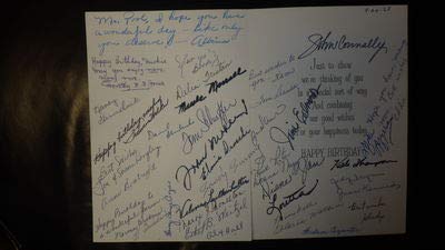 Texas Governor JOHN CONNALLY SIGNED Birthday Card ( Blue Decorated Card ...