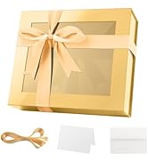 Amazon.com: PACKQUEEN Large Clear Gift Box with Window, 13.5x9x4.1 ...