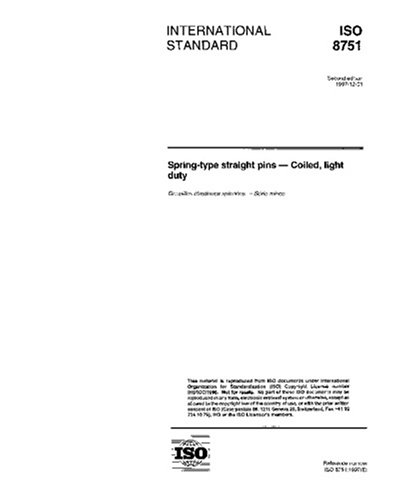 ISO 8751:1997, Spring-type straight pins - Coiled, light duty ...