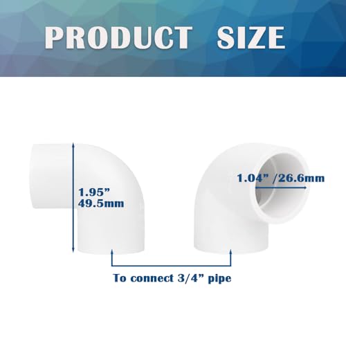 Snapklik.com : HayEastdor 8PCS 3/4 Inch White PVC Pipe Corner Fittings ...