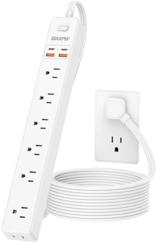 Amazon.com: 10 Ft Power Strip Surge Protector - 7 Outlets 4 USB Ports ...