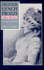 Hester Lynch Piozzi (Mrs. Thrale): Clifford, James Lowry: 9780231063890 ...