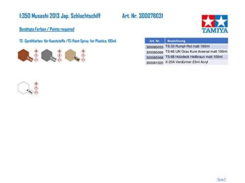 Tamiya Models Japanese Musashi Battleship - Scale Model Kits Online Store
