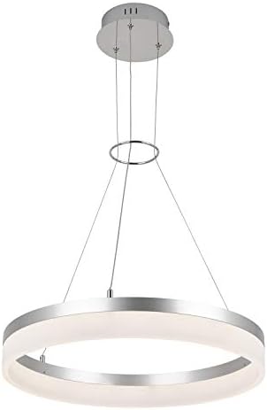 Artika Optical Ring Pendant LED-Integrated Light Fixture, Silver ...