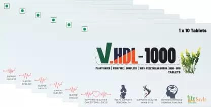 V.HDL-1000 Tablet Plant Based | Fish Free | Burpless | 100% Vegetarian ...