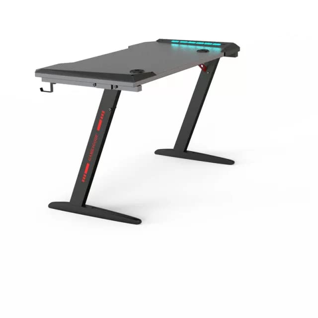 Gaming Table Desk for PC with cupholder and LED Lights (120 X60 X 73 cm ...