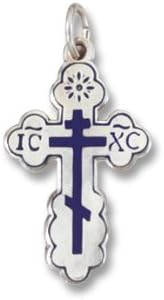 Amazon.com: Sterling Silver Bright Finish and Blue Enamel Greek ...