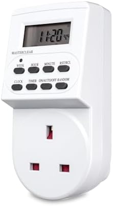 Defender 24 Hour Segment Timer Switch - Energy Saver Plug Standard Size - Plug-in Timer Socket ...