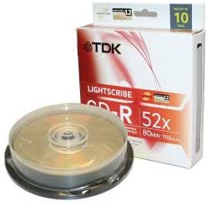 Amazon.com: Lightscribe CD-R 52X 80Min/700MB Branded Blank Media Discs ...