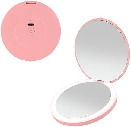 LeapSupWard Compact Mirror with Light, 1X/2X Magnifying Handheld Pocket ...