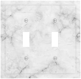 White Grey Marble Single Toggle Light Switch Cover Decorative Wall ...