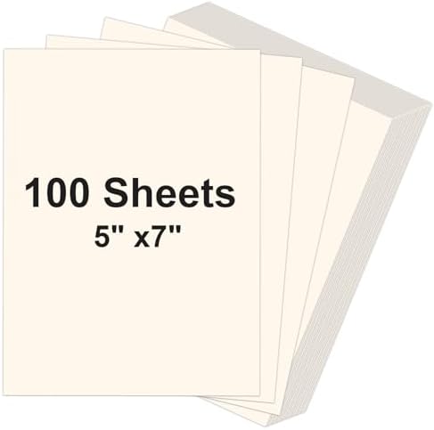 AOBOPLE 100 Sheets Cream Cardstock 5x7 Off White Card Stock,Ivory ...
