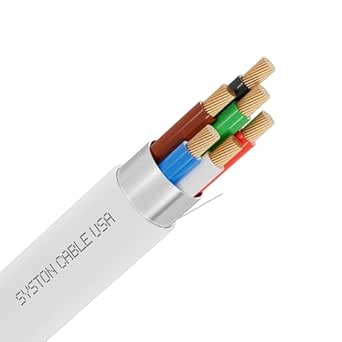 Syston Cable Technology 18/6 Low Voltage Security Sound Alarm Cable 50 Ft 18 AWG 6 Conductors ...