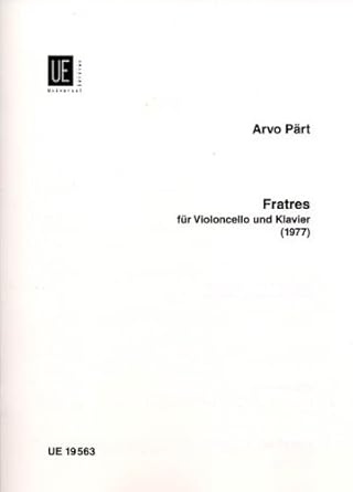 Classic Sheet Music Universal Edition Part Arvo - FRATRES - Cello ...
