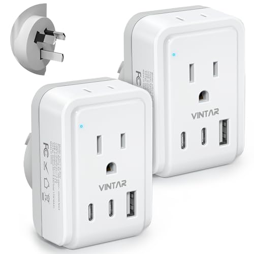 Snapklik.com : 2-Pack Australia New Zealand Power Adapter, VINTAR ...