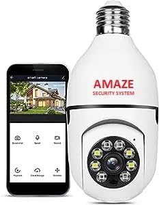 Buy Amaze Light Bulb Security Camera,Home WiFi 360 Degree Pan/Tilt ...
