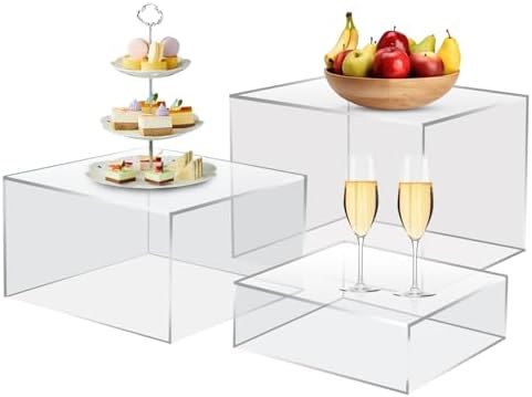Amazon.com: Bouiexye Clear Buffet Risers, 3Pcs Acrylic Boxes Display ...