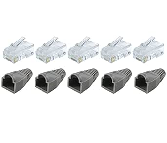Rhinocables Ends RJ45 Cat5e et Boots Crimp Plug-End pour Câble réseau ...
