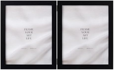 Amazon.com - eletecpro 8x10 Black Double Picture Frame Hinged photo ...