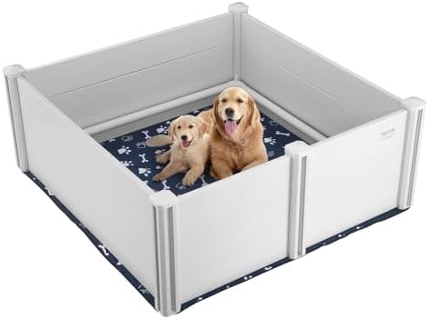 Amazon.com : VEVOR Whelping Box for Dogs, 48 x 48 x 18.1in Whelping Box ...