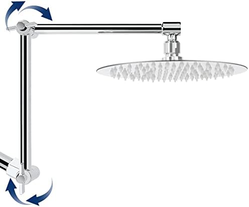 Adjustable Shower Head Extension Arm - 10 Inch Brass Shower Arm ...