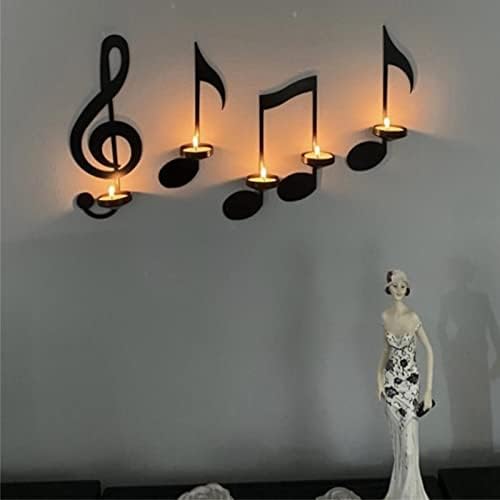 Black Music Note Wall Sconce, OKYUK Vintage Art Musical Note-Style ...